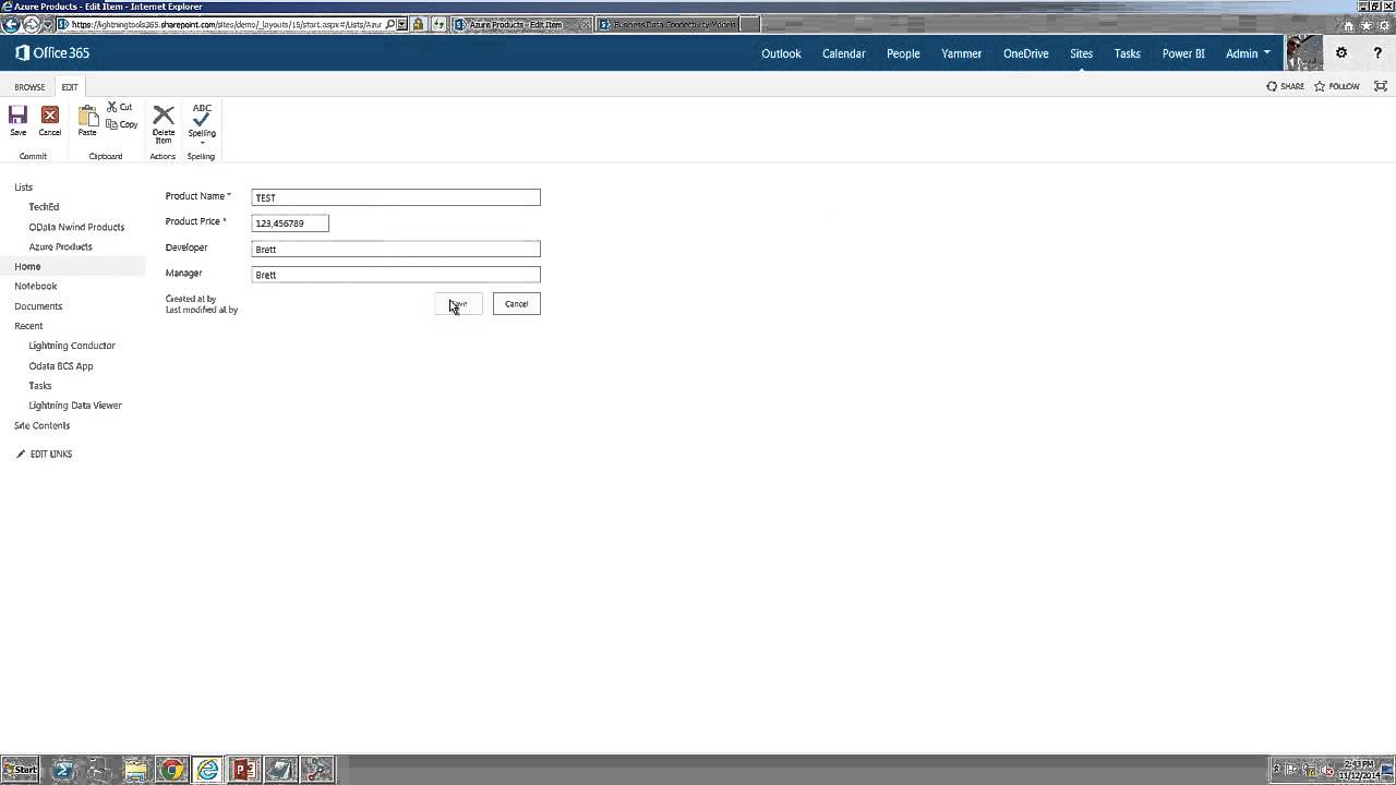 Office 365 Business Connectivity Services SQL Azure - YouTube