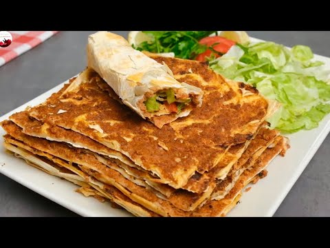 5 dk LAHMACUN‼️Meşhur Hamur Yoğurmadan Dünyanın En Kolay Çıtır Çıtır Lahmacununu Denedim Müthiş💯