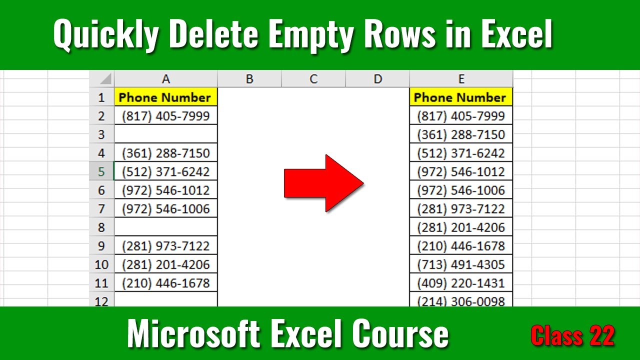How To Remove Multiple Blank Rows In Excel Ll Delete Multiple Empty