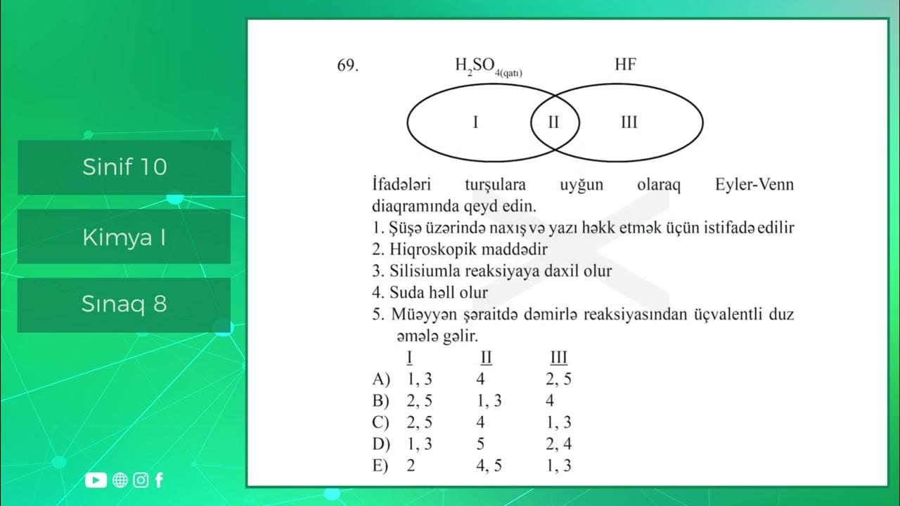 Kimya I 10 cu sinif Güvən Sınaq 8 Qrup fənləri üzrə - YouTube