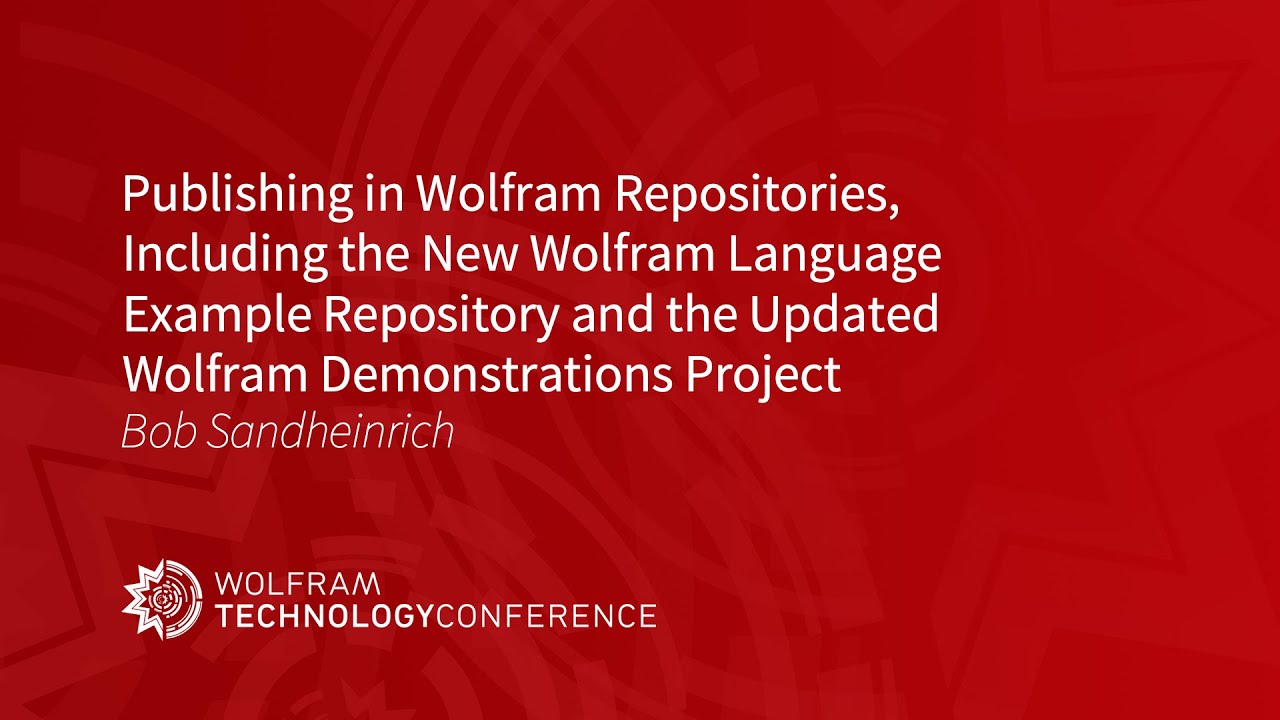 Publishing in Wolfram Repos: Wolfram Language Example Repo, Updated ...