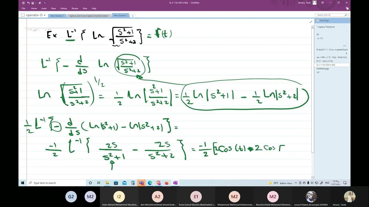 Cont. inverse LaPlace transform & Convolution theorem(Tutorial 7-[part ...