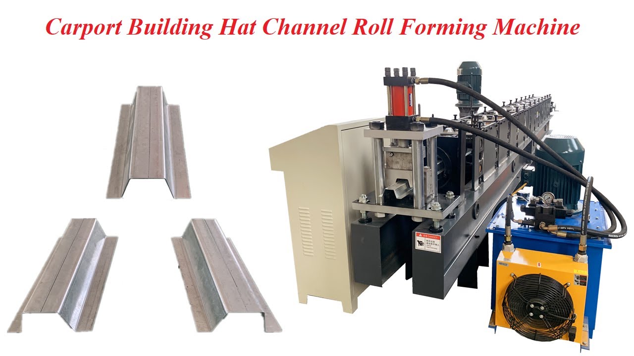 Carport Building Hat Channel Roll Forming Machine - YouTube