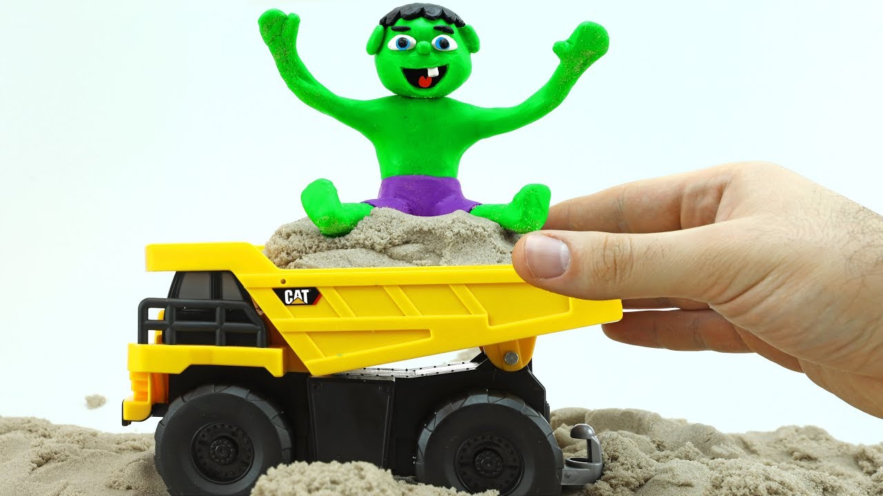Hulk Plays with Sand & Play Doh Cartoons & Stop Motion Movies For Kids ...