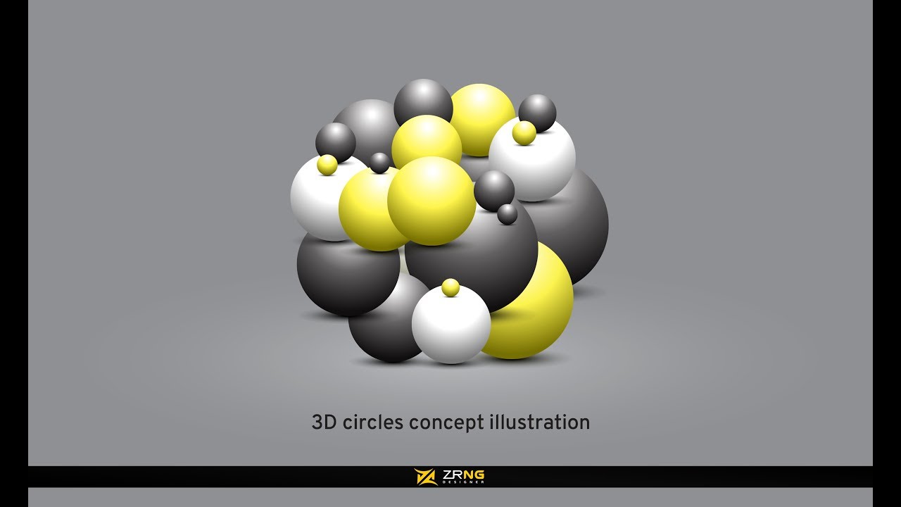 Adobe illustrator tutorial | 3D circles concept illustration - YouTube