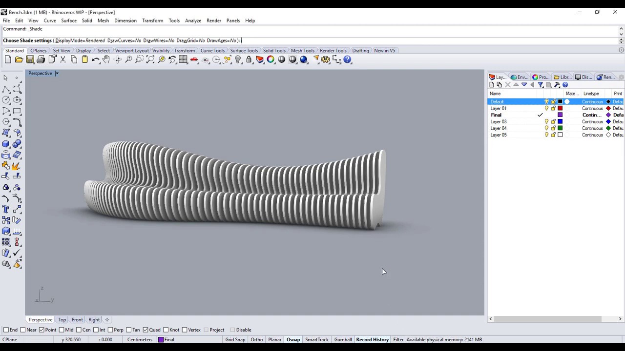 Model a Bench in Rhino 6 - YouTube