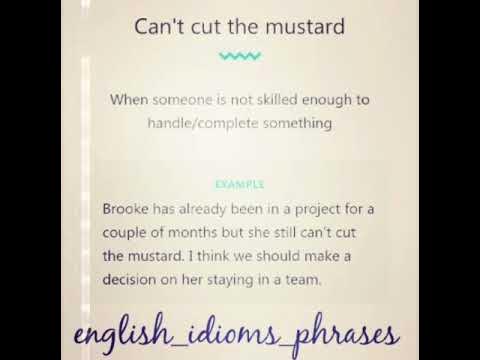 Idioms :- cannot cut the mustard - YouTube