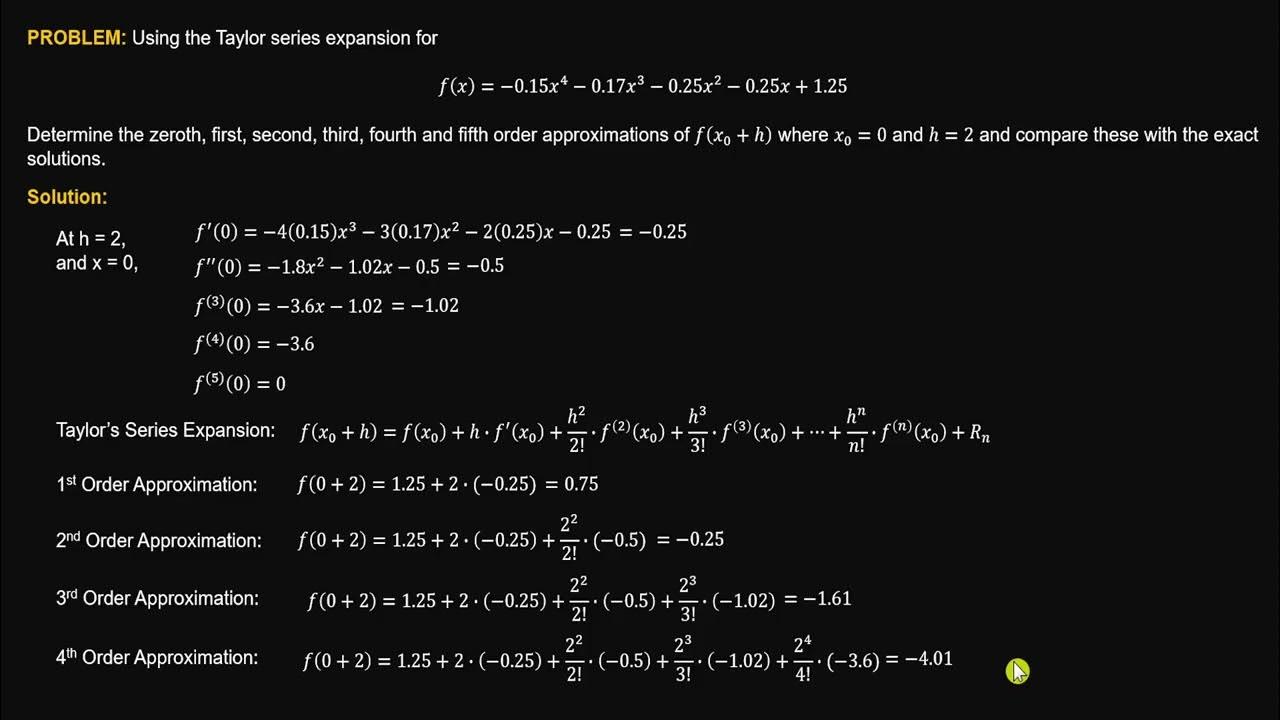 Example 1.2 - Taylor Series Approximation - YouTube
