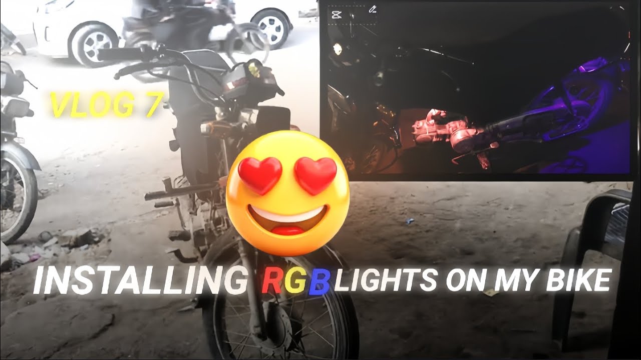 INSTALLED RED AND BLUE RGB LIGHTS ON MY BIKE 😉👍🏻|VLOG7|MOIZ_ARMY - YouTube