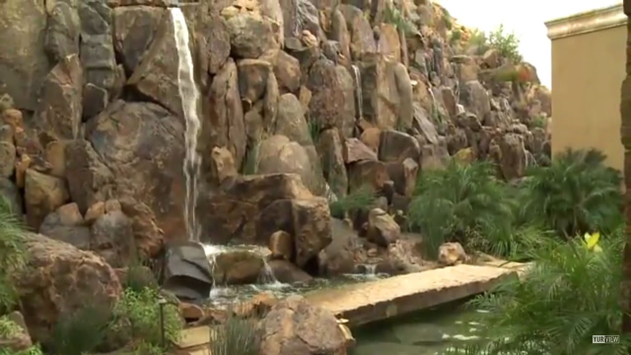 Forty-two foot tall boulder waterfall - YouTube