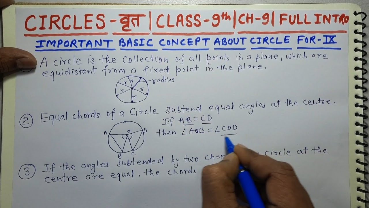 Circles | Class 9 Maths | Chapter 9 | Important Basic Concept About ...