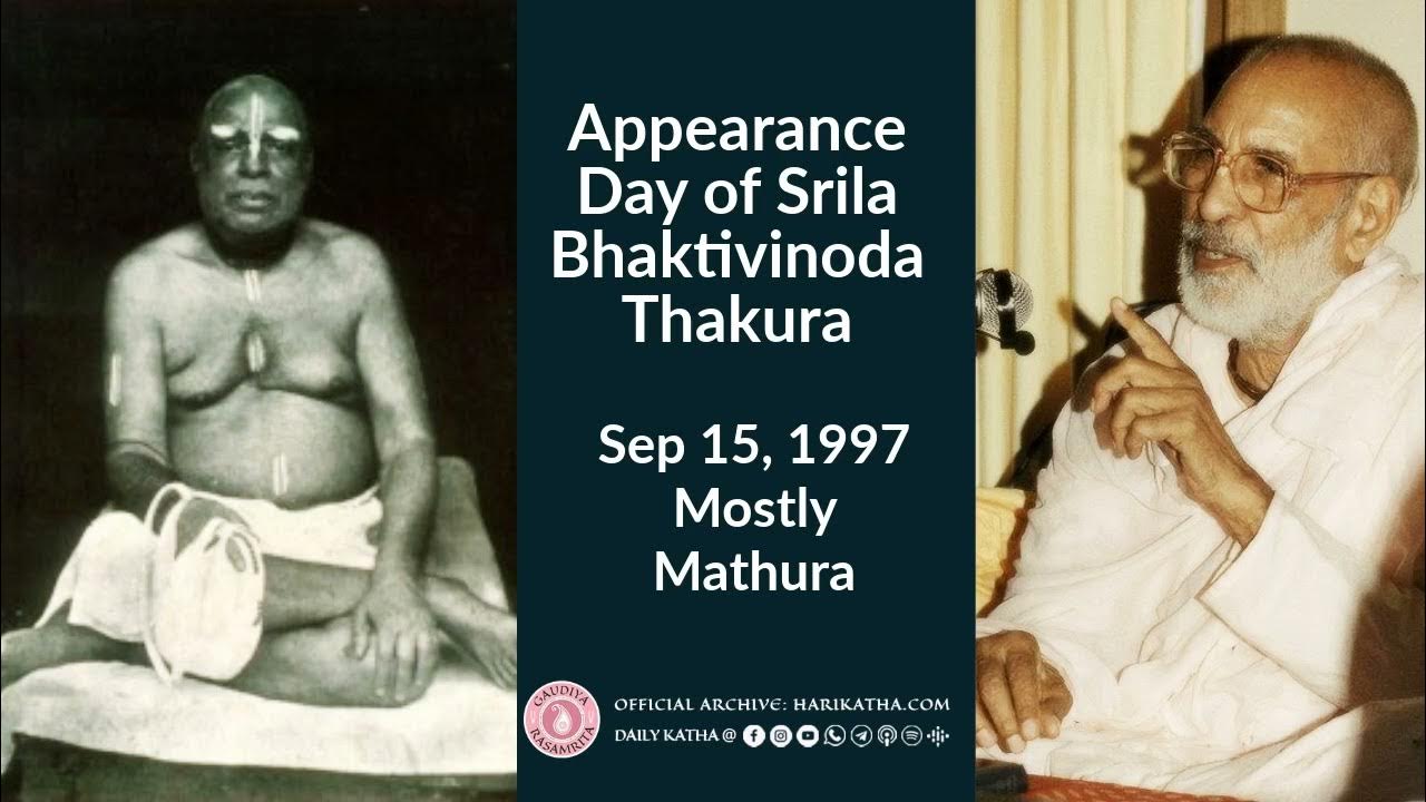 Appearance Day of Srila Bhaktivinoda Thakura - YouTube