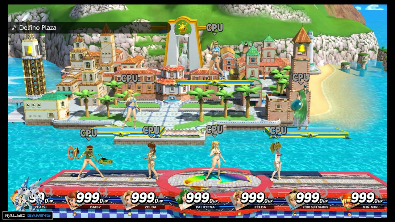 Peach vs Daisy vs Zelda vs Palutena vs Zelda vs Samus vs Min Min - YouTube