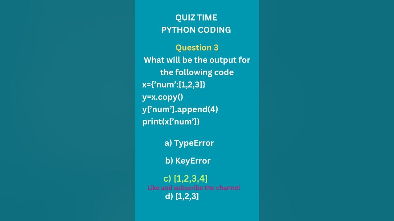 Ultimate Python Coding Quiz 🐍 | Test Your Programming Skills! 🧠 - YouTube