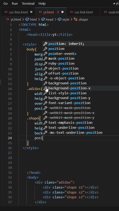How to make Adidas logo HTML and CSS #CODING #VS CODE #SHORTS #2023 - YouTube