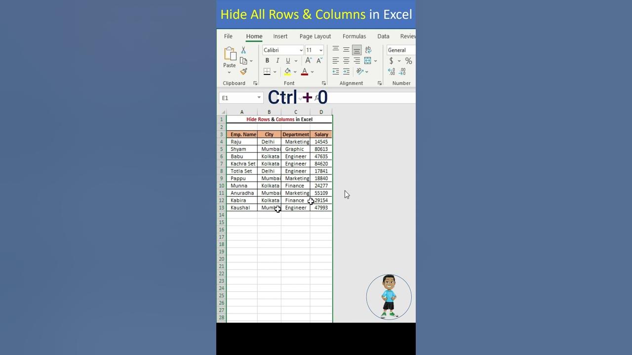 Hide All Rows and Columns in Excel #exceltutorial #excel #exceltips #exceltutorial # ...