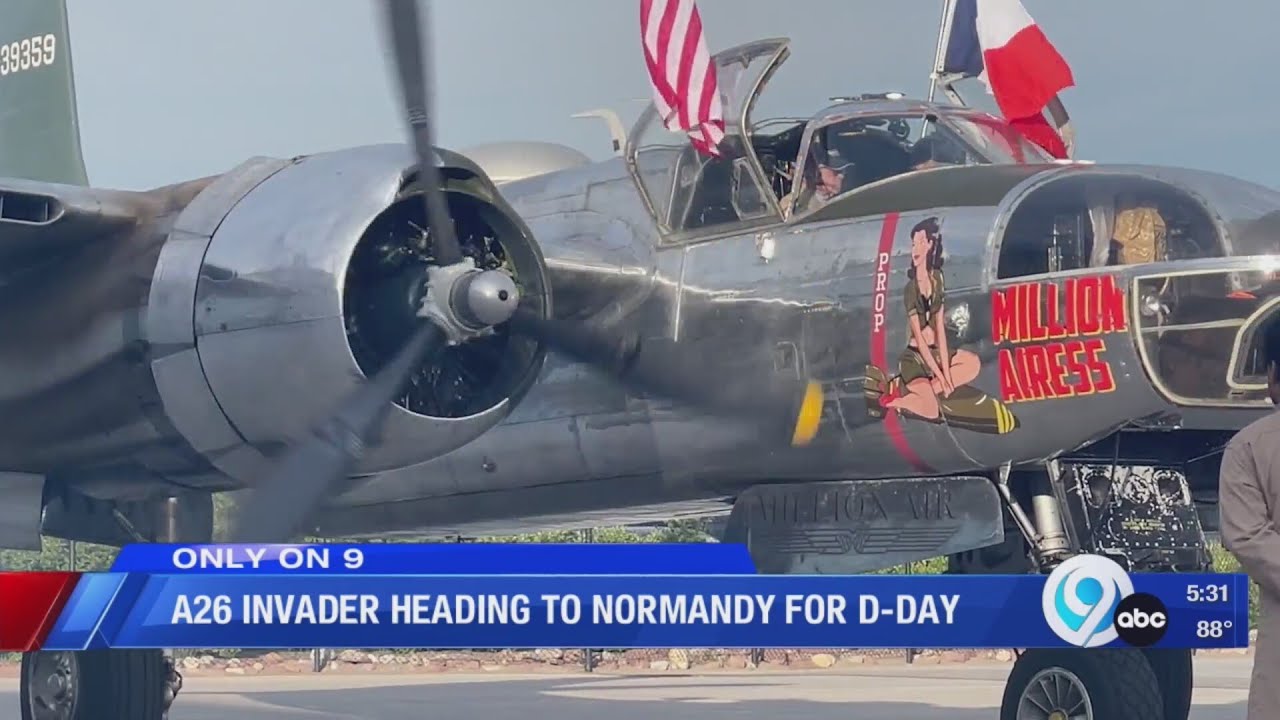 A26 Invader heading to Normandy for D-Day - YouTube