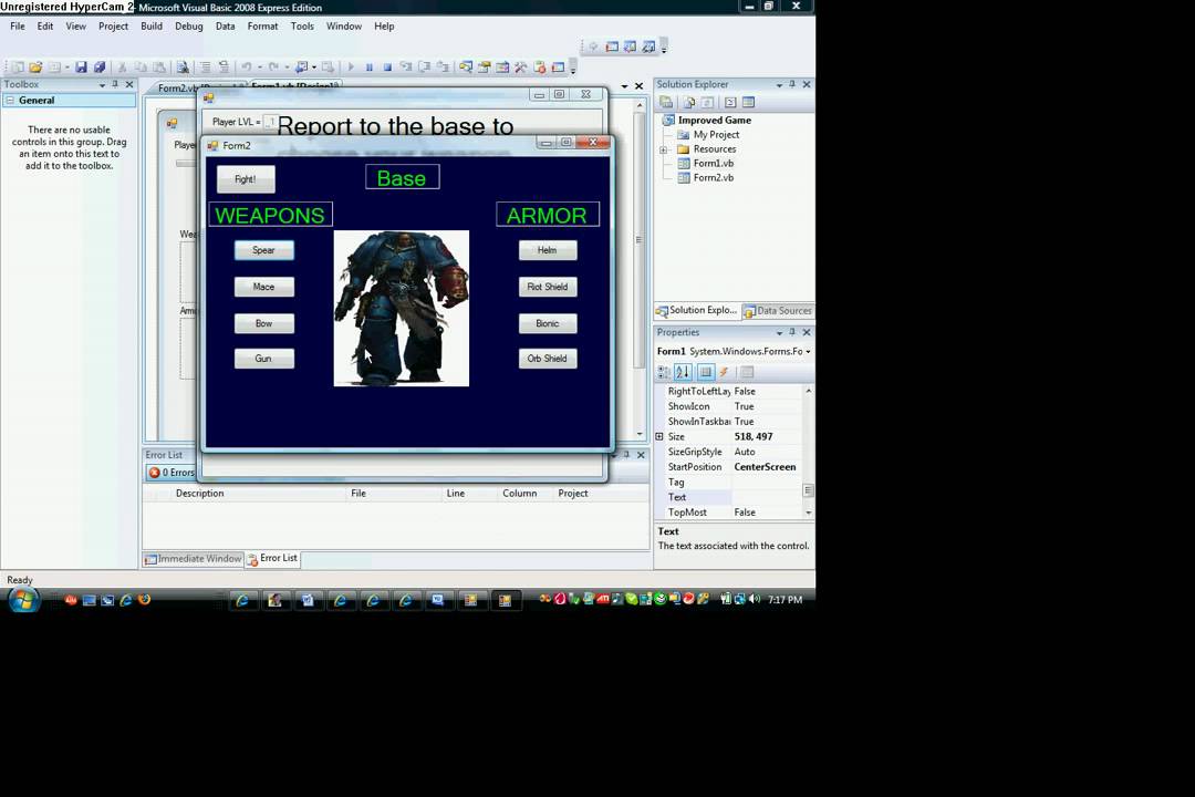 Fighting, Screen Based Game In VIsual Basic 2008 - YouTube