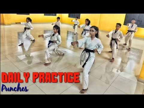 Daily Routine Punches Practice in Dojo Shotokan Sports Karate # ...