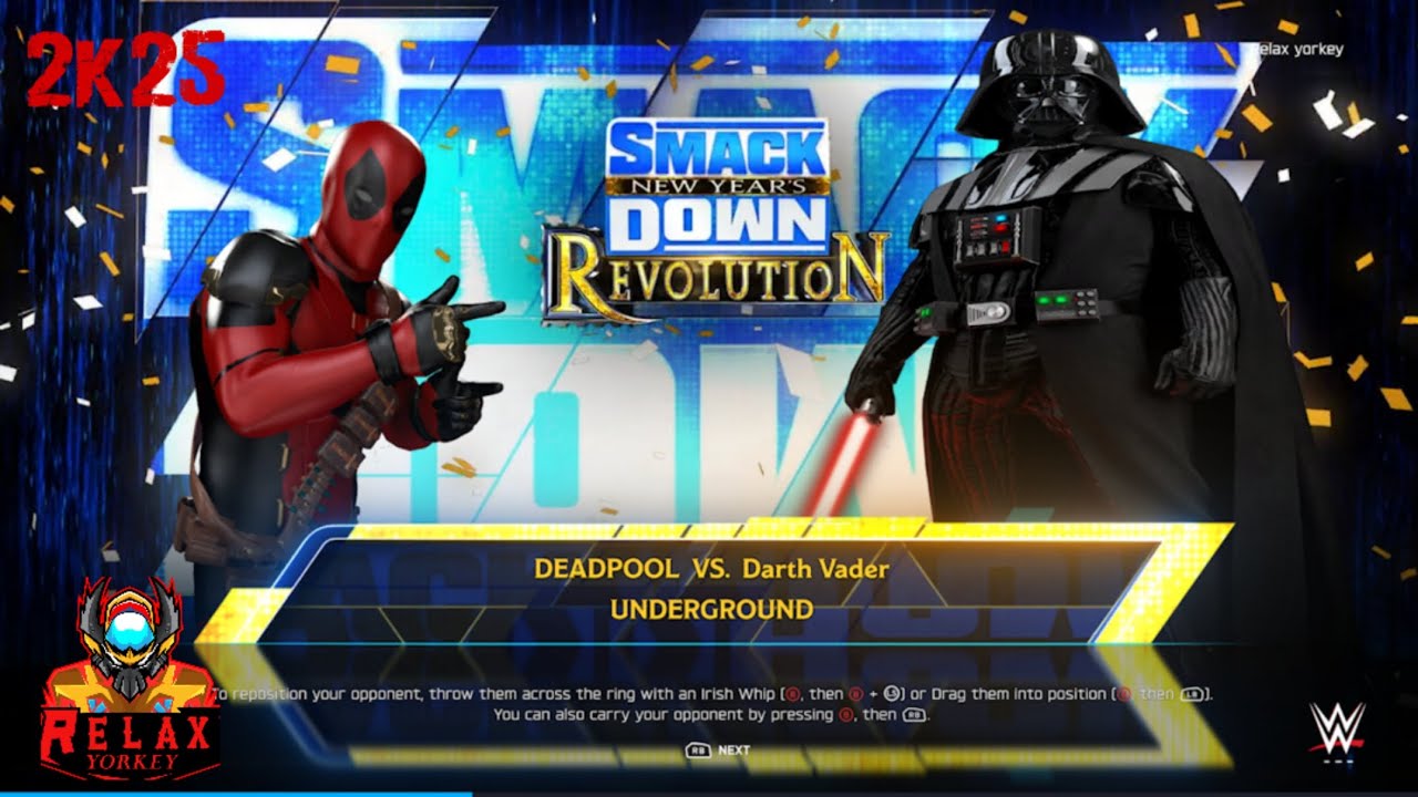 WWE 2k25 Deadpool Vs Darth Vader in Underground Match - YouTube