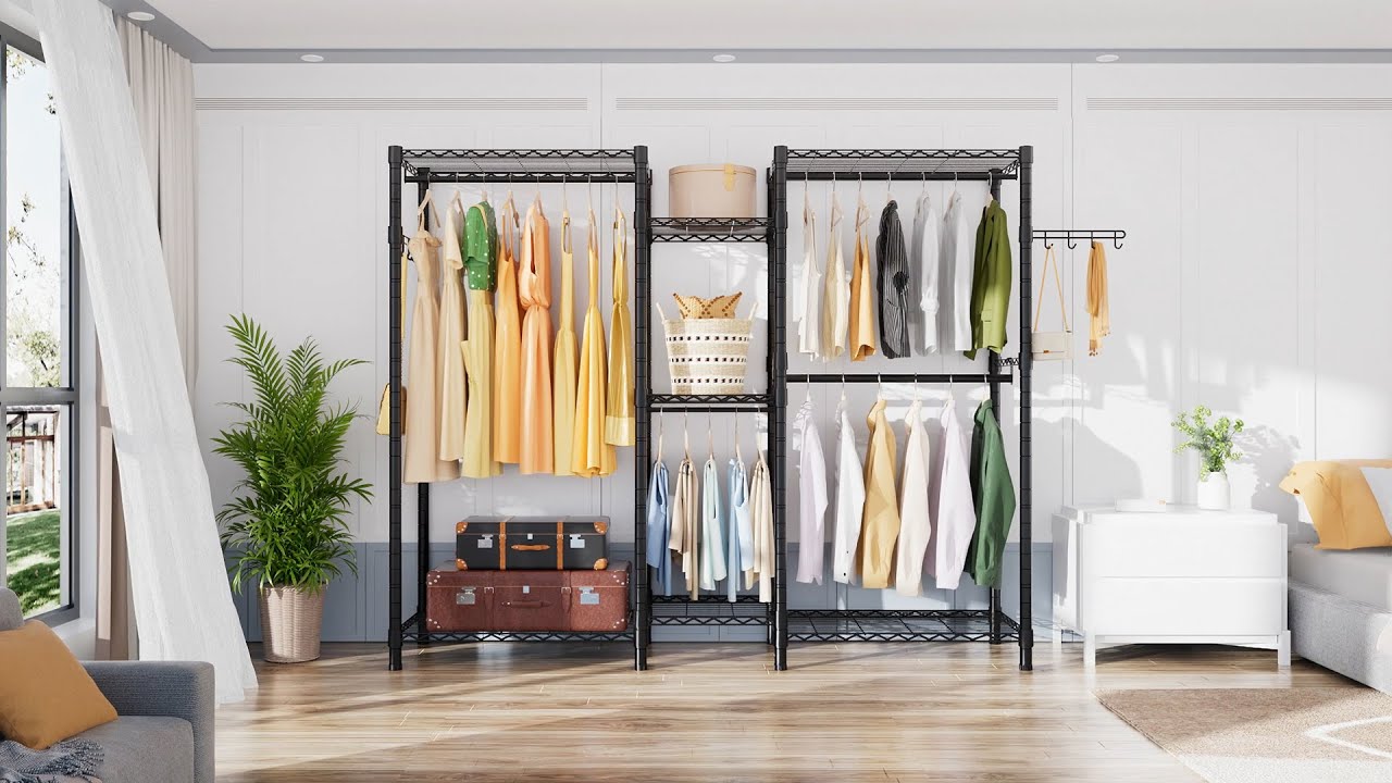 Exglobol | Large Heavy Duty Garment Rack | B3 Black - YouTube