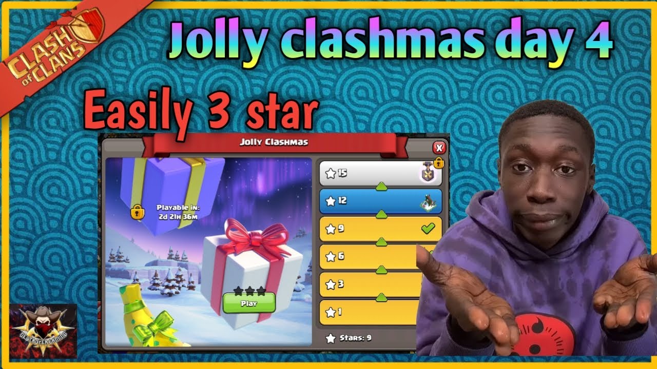 How to 3-star Jolly Clashmas #4 (HINDI)| Best way to 3 star ...