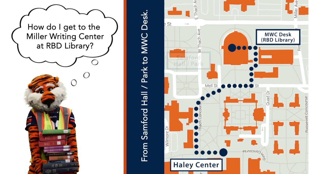 Directions to Auburn's Miller Writing Center, Mell Classroom Building ...