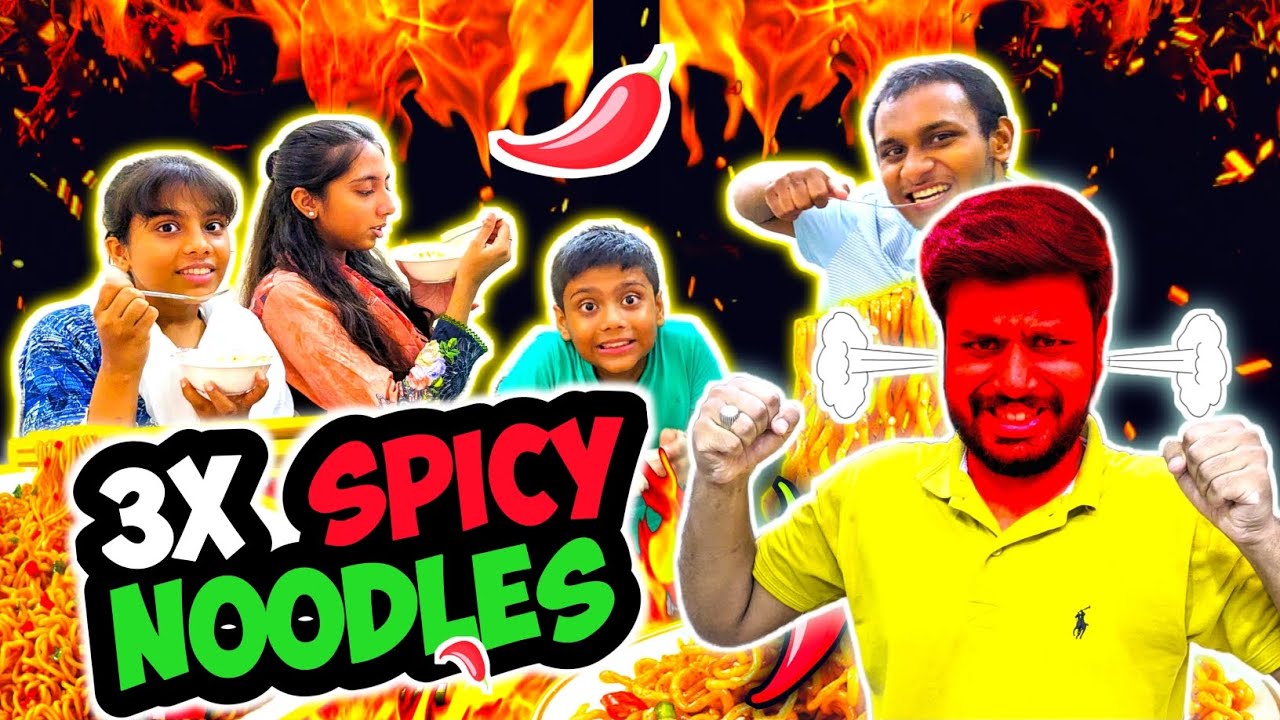 Spicy Noodles Challenge (Girls vs Boys) | 3x Spicy | too hot | spicy ...