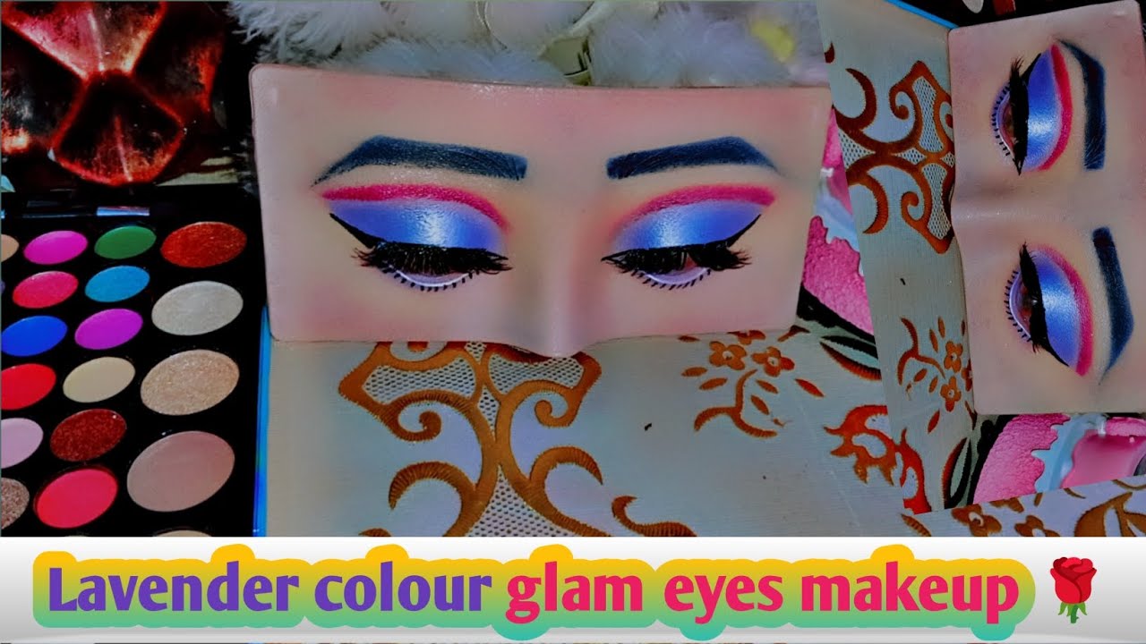 lavender colour glam eyes makeup look tutorial step by step full makeup ...