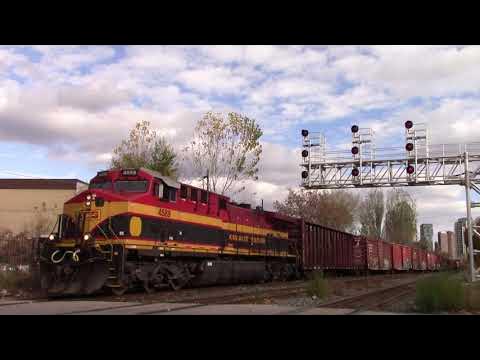 (CPKC) CP 423 with KCS 4589 leading passing Osler - YouTube