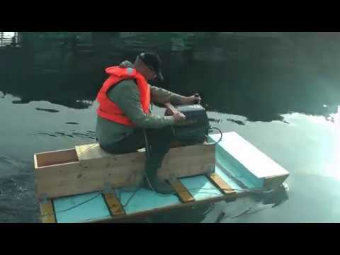 Do it yourself water scooter/boat with front mounted engine - YouTube
