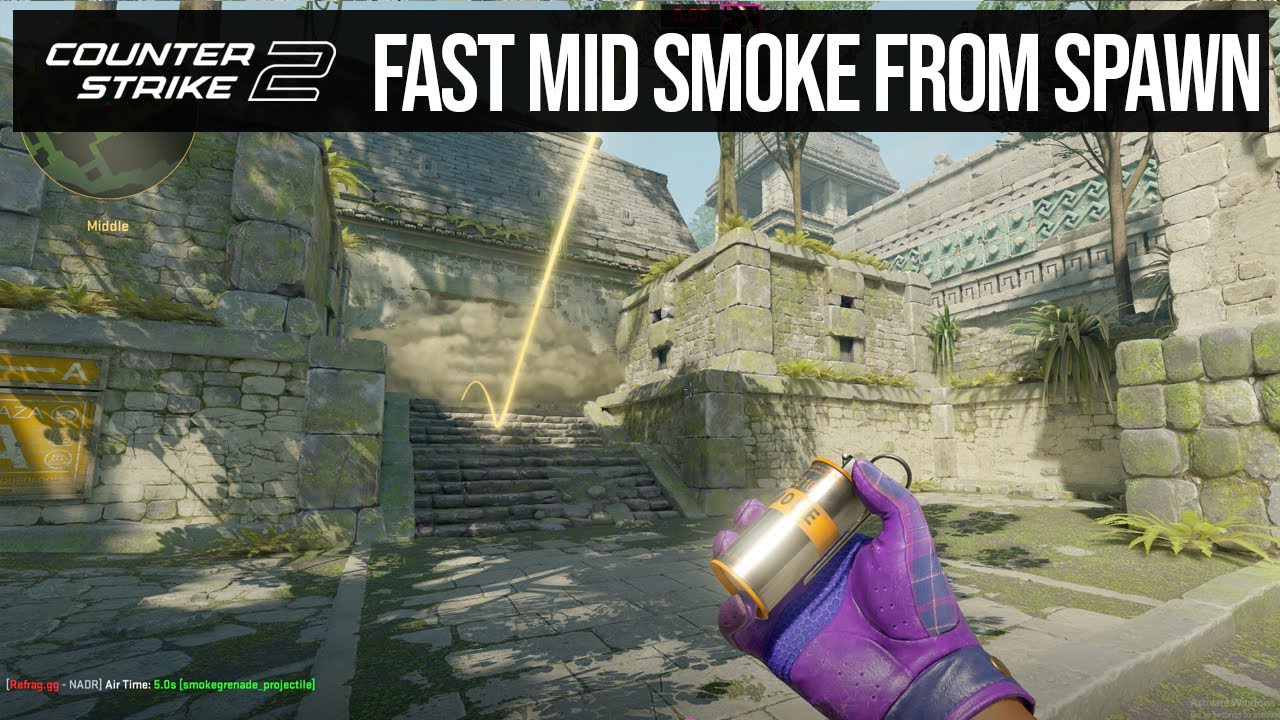 FASTEST MID SMOKE ON ANCIENT FROM T SPAWN - COUNTER STRIKE 2 CS2 - YouTube