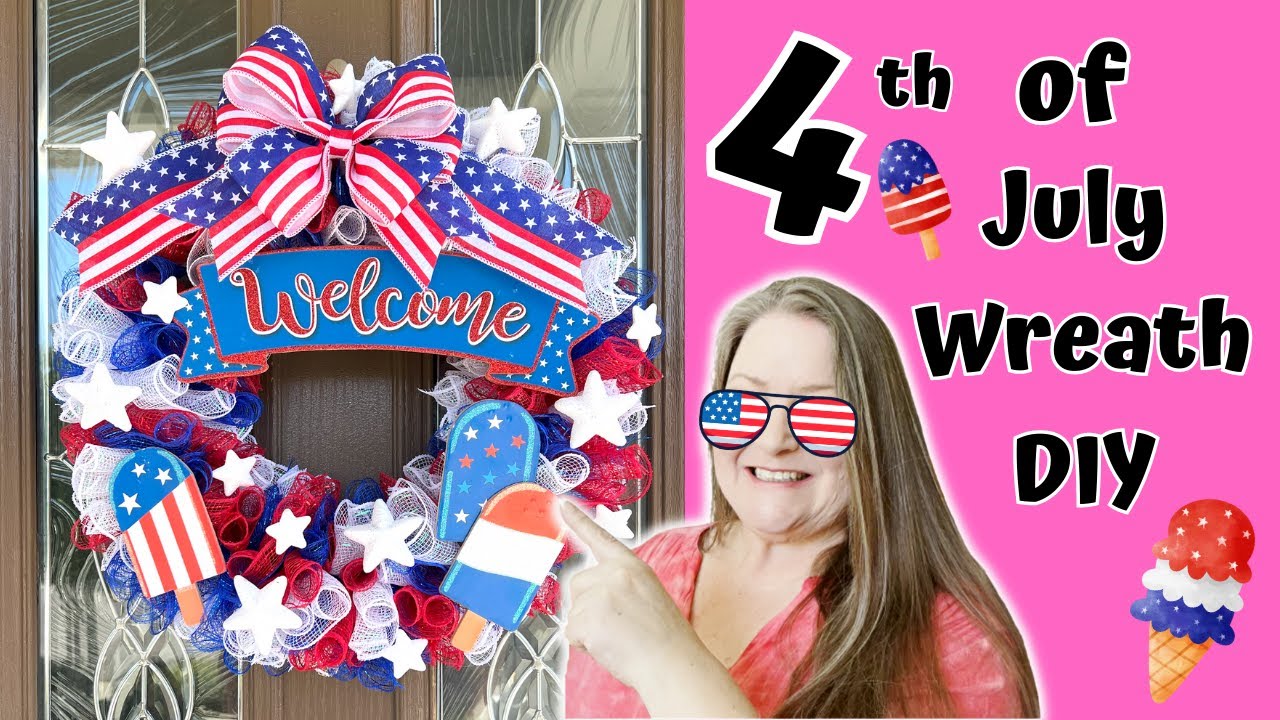 Sweet Freedom 4th of July Wreath DIY Deco Mesh Basic Cruffle Method ...