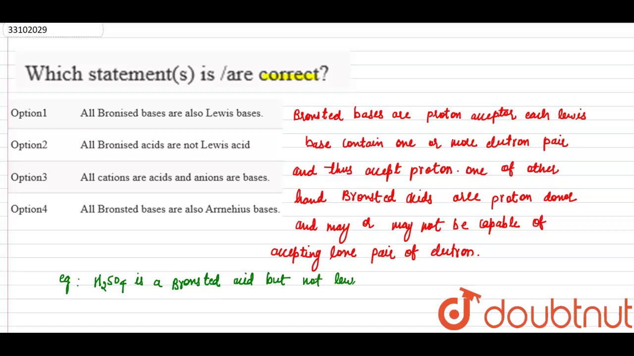 Which statement(s) is /are correct? - YouTube