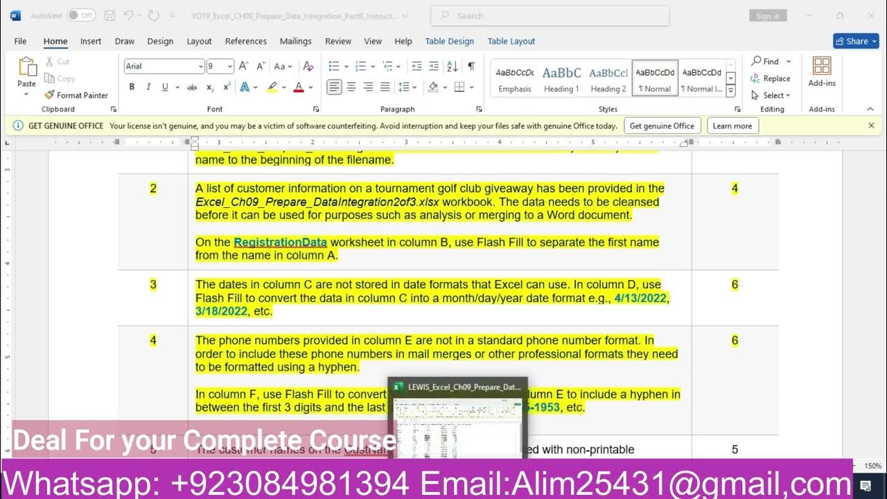 YO19_Excel_CH09_Prepare_Data_Integration_PartB | YO19 Excel CH09 Prepare Data Integration PartB ...