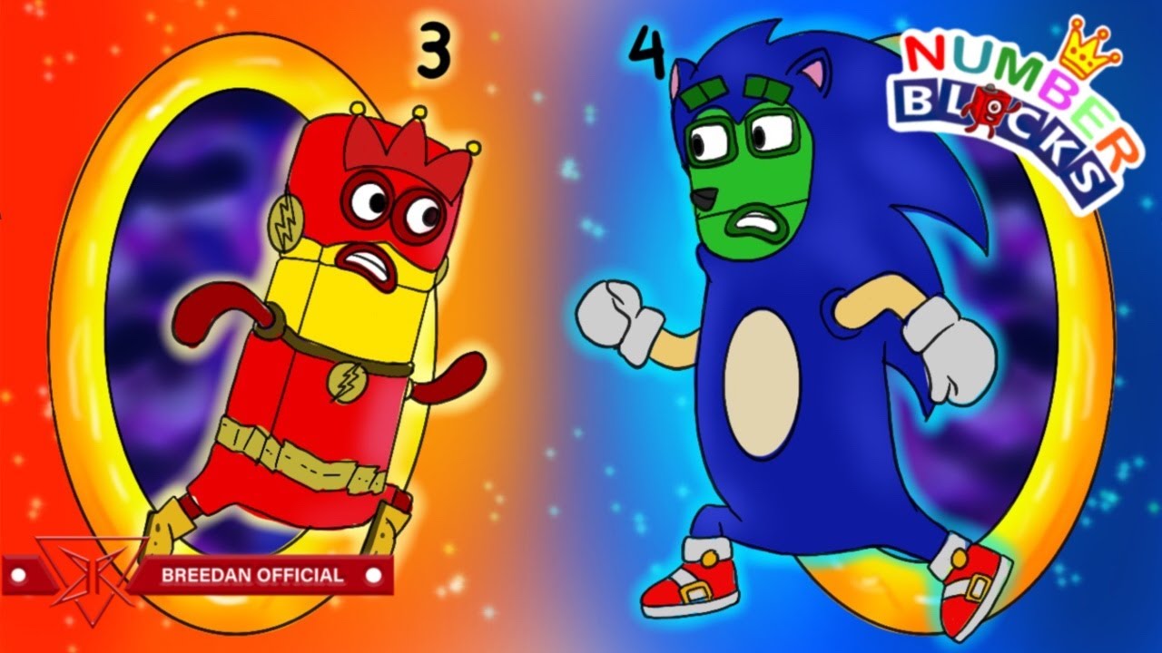 Numberblocks 3 The Flash vs Numberblocks 4 Sonic the Hedgehog About ...