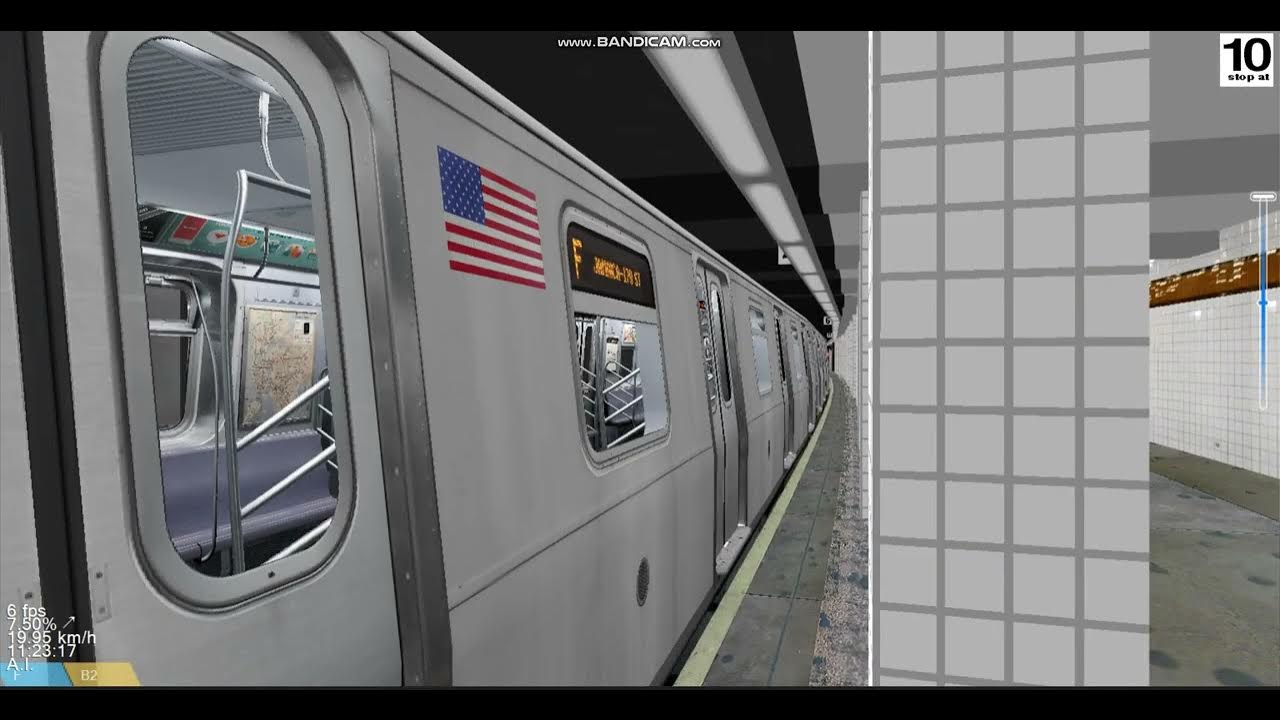 OpenBVE Release R160A Alstom F Train arriving & departing at Fort Hamilton Parkway - YouTube