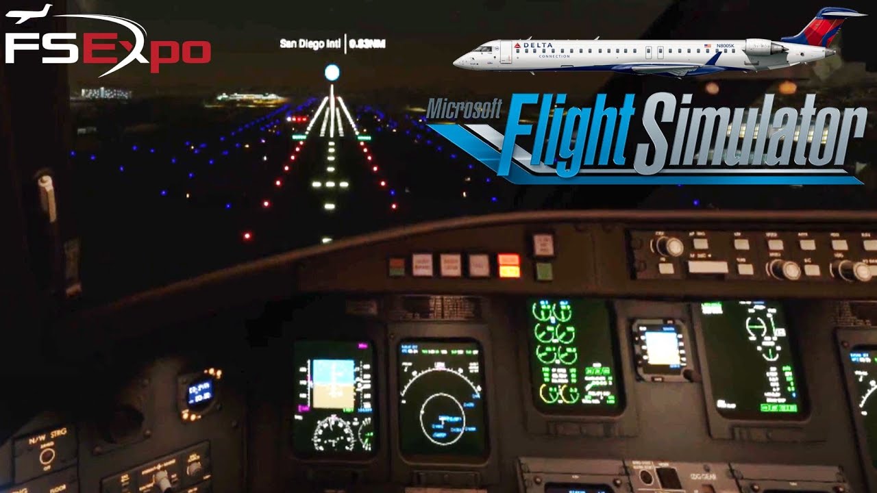 CRJ Night Joy Ride in VR over San Diego - Microsoft Flight Simulator ...