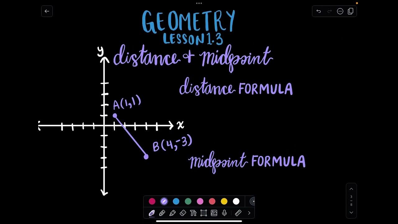 Geometry Lesson 1.3: Distance and Midpoint Formula - YouTube