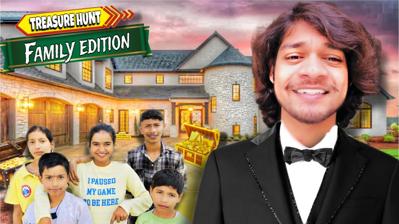 My Whole Family Finding The Treasure| Funny Family Treasure hunt ...