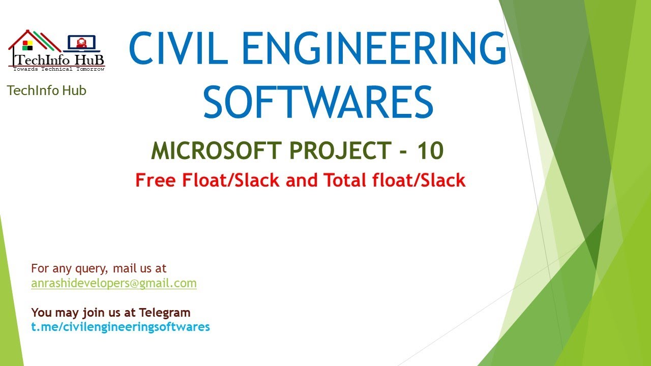 Microsoft Project - 10 (Free float/slack and Total float/slack) - YouTube