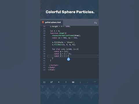 Create Colorful Sphere Particles in Javascript | html5 canvas #shorts #javascript #developer # ...