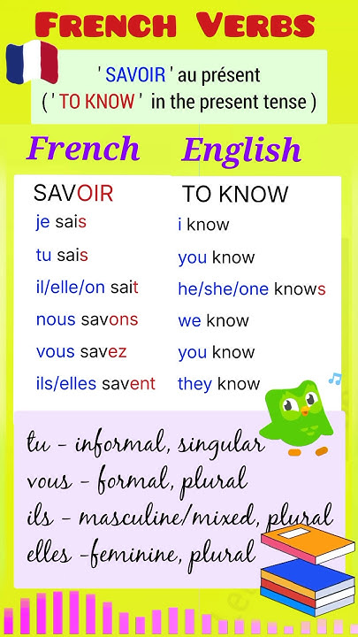 'Savoir' verb conjugation in the present tense | French irregular verbs ...