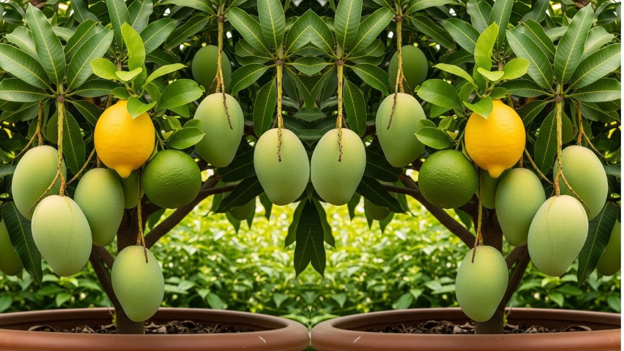 LIVE🔴🌿Secret Method to Grow Lemon & Mango on the Same Tree from ...