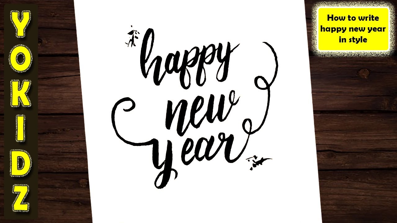 How to write happy new year in style 2024 - YouTube