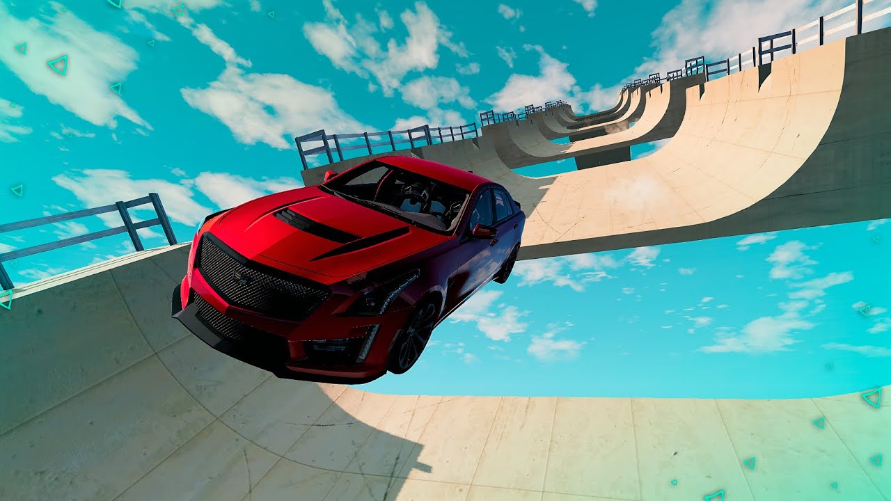 Descending a dangerous ramp in BeamNG.drive - YouTube