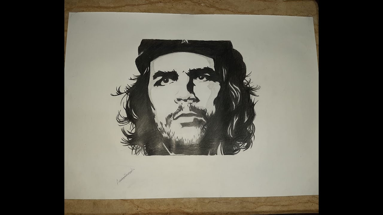 Fast tutorial on how to draw Che Guevara (stencil) - YouTube