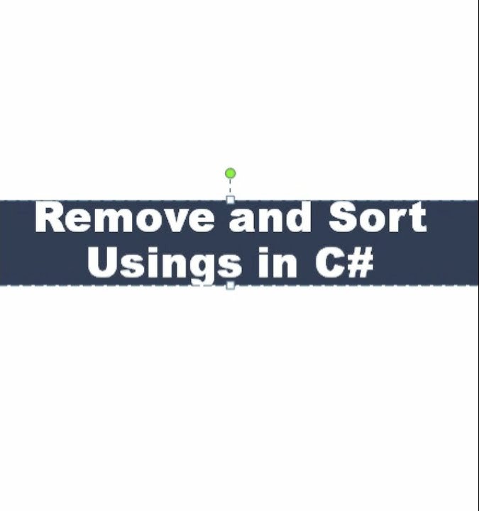 Remove and Sort Usings in C# || #shorts - YouTube