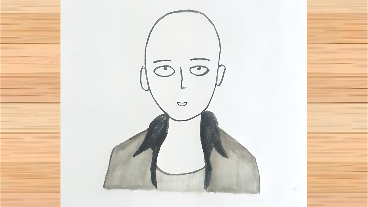 One punch man drawing with pencil ||How to draw saitama || Step by step ...