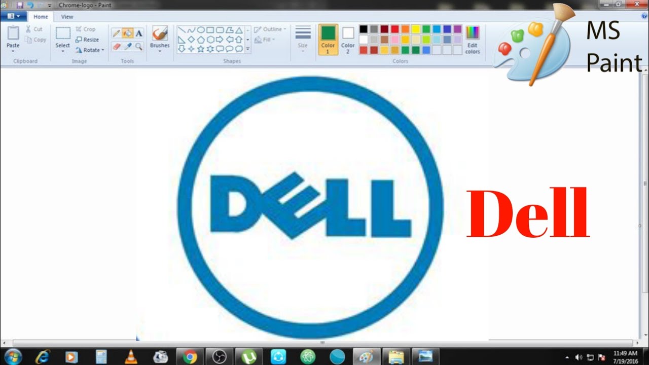 How to draw Dell logo on computer using Ms paint. - YouTube